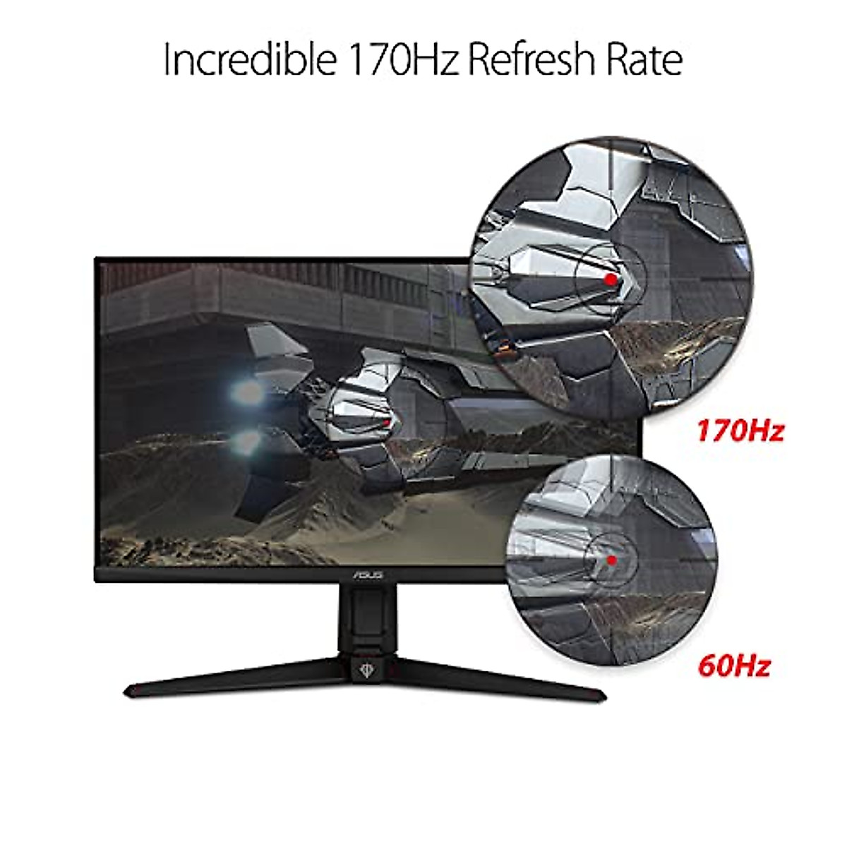 ASUS TUF Gaming 27” 1440P HDR Monitor (VG27AQGL1A) ZAKU II Edition - QHD (2560 x 1440), 170Hz, 1ms, IPS, G-SYNC Compatible, Extreme Low Motion Blur Sync, 130% sRGB, Eye Care, DisplayPort, HDMI, USB