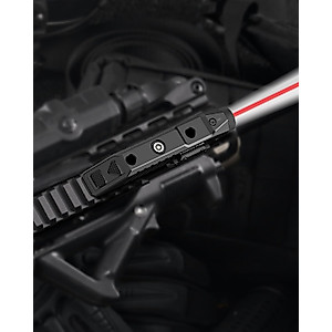 TOUGHSOUL Tactical Flashlight Green Red Laser Sight Combo, 1450 Lumen Picatinny Rail MLOK Mounted Rechargeable Rifle Flashlight (Red Laser)