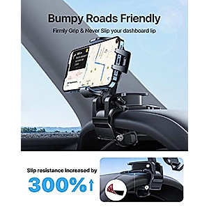 andobil Universal Car Phone Clip Holder [Military Sturdy, Firmly Grip & Never Slip] Ultra Stable Dashboard Cell Phone Mount for Car Dash Fit for All iPhone 14 13 12 Pro Max Android Samsung GPS Devices