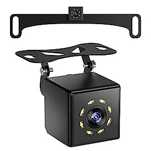 Backup Camera for Car Front & Back Rear View Camera: Night Vision HD 170 Degree Wide View Angle with 8 LEDs, License Plate Backup Camera Waterproof Reverse Camera for Cars/Truck/Camper