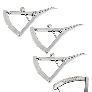 AAProTools 3 pcs Castroviejo Caliper 3.5" Measuring & Marking Graduated 0-40MM Curved