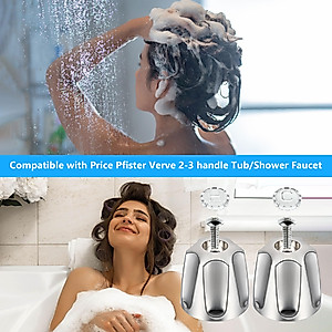 Enhon Faucet Handles, 2 Piece Hot and Cold Faucet Knobs Compatible with Price Pfister Verve Tub Shower, Include 2 Faucet Handles and 2 Screws for Remodeling Trim (Brushed Nickel)