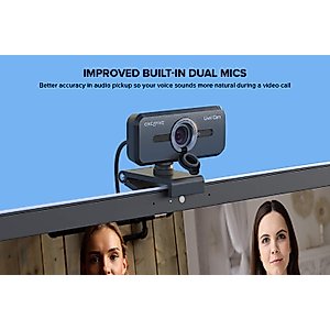 Creative Live! Cam Sync 1080p V2 Full HD Wide-Angle USB Webcam with Auto Mute and Noise Cancellation for Video Calls, Improved Dual Built-in Mic, Privacy Lens Cap, Universal Tripod Mount…