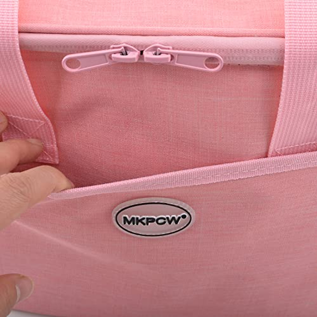 MKPCW Reusable Lunch Bag Insulated cooler Lunch Box Internal leak proof with Adjustable Shoulder Strap for Men Women (Pink)