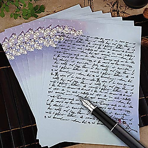 NUIBY 60 Pcs Stationery Paper and Envelopes Set (40 Stationary Paper + 20 Envelopes) Letter Set, Ink Painting Classic Vintage Antique Design