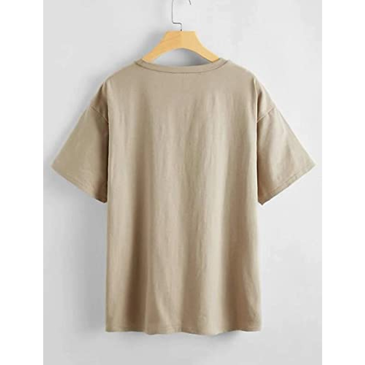 Meladyan Women Oversized Funny Graphic Letter Print T Shirt Drop Shoulder Crew Neck Summer Casual Tee Tops White