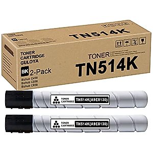TN514K | A9E8130 TN-514 TN514K TN514 K Toner Cartridge Replacement for Konica Minolta Bizhub C458 C558 C658 Toner Kit Printer (Black,2 Pack)