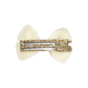 Anna Belen "Ariana" Glitter Bow Hair Clip O/S Gold (2 Pieces)