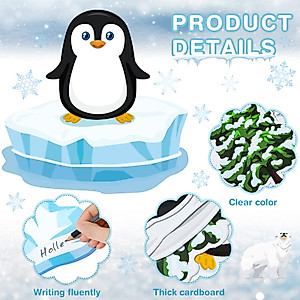 48 Pieces Winter Cutouts Christmas Classroom Bulletin Border Decoration with Glue Point Snowflake Penguin Snowman Cutouts for Winter Xmas Bulletin Board Classroom Home Office Decor (Animal)