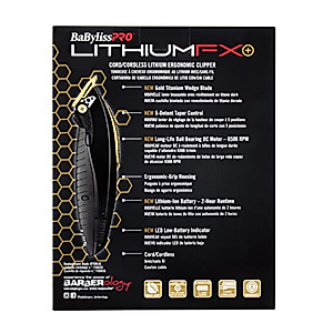 BaBylissPRO LithiumFX+ Cord/Cordless Lithium Ergonomic Clipper, 1 ct.