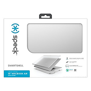 Speck Smartshell Case for MacBook Air 15 Inch (2023) - Scratch Protection, Slim MacBook Case, Slide Prevention - Clear/Sweater Grey