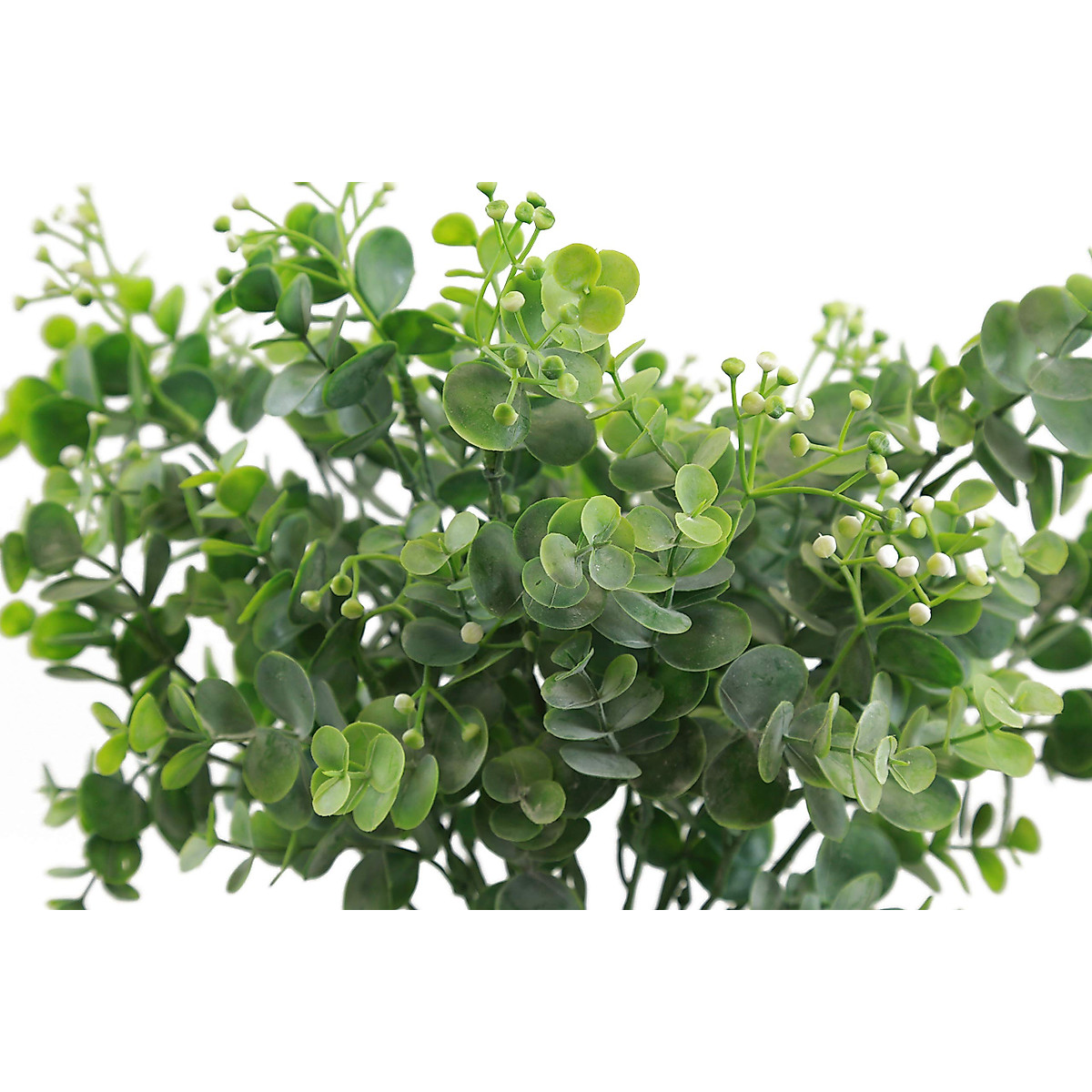 Season’s Need Decor 2 Bundles Artificial Boxwood Shrubs - Eucalyptus Greenery Stems - Fake Plants for Garden Home Porch Patio Window Box Bedroom Décor - Artificial Eucalyptus 15inches (Green)