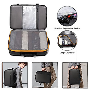 BANGE Travel Backpack, Carry On Backpack Durable Convertible Duffle Bag Fit for 17.3 Inch Laptop for Men and Women… (Black(35L Vertical Pocket))