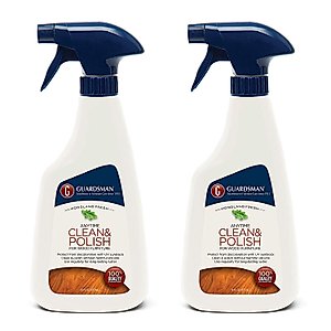 Guardsman Clean & Polish For Wood Furniture - Woodland Fresh - 16 oz Spray - Silicone Free, UV Protection - 461100 Pack of 2