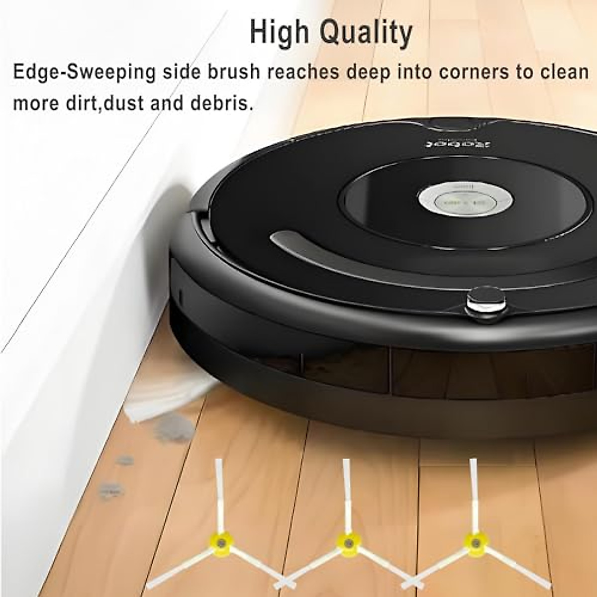 Rumba Replacement Parts for iRobot Roomba 675 650 677 692 671 694 691 614 615 635 676 670 645 655 690 600 Series 595 585 Vacuum Cleaner Accessories,1 Caster Wheel, Bristle Brush,4 Side Brush,2 Filter