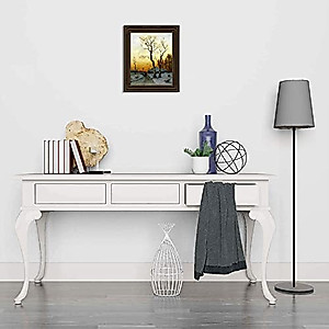 Space Art Deco, 11x14 Ornate Picture Frame Without Mat for 11x14 Photo,Shatter-Resistant Glass Sawtooth Hangers Wall Mount Display(Color Brown)