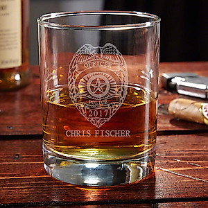 Eastham Police Badge Personalized Whiskey Glass (Custom Product)