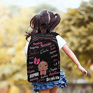 InterestPrint Backpack Little Princess Glitter Gold Bookbag School Backpack for Girls Boys Backpacks Canvas Light Laptop Bag