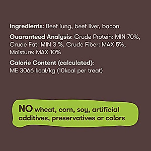 Pet 'n Shape Beef Lung Chunx Dog Treats - Made and Sourced in the USA - 16 Ounce