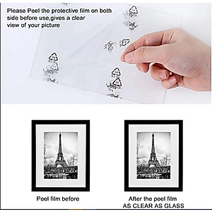 upsimples 11x14 Picture Frame Set of 5, Display Pictures 8x10 with Mat or 11x14 Without Mat, Wall Gallery Photo Frames, Black