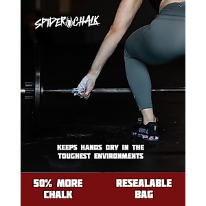 SPIDER CHALK Refillable Climbing Chalk Ball 2-Pack, 3oz Each - Lab-Grade Premium Chalk for Powerlifting, Weightlifting, Extra Large 3oz Gym Chalk Sock for Improved Grip
