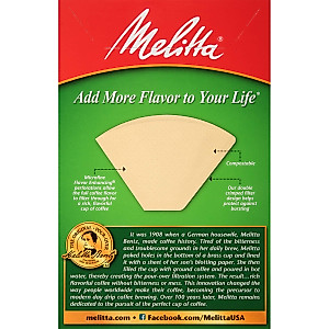 Melitta 4 Cone Coffee Filters, Unbleached Natural Brown, 40 Total Filters Count - Packaging May Vary