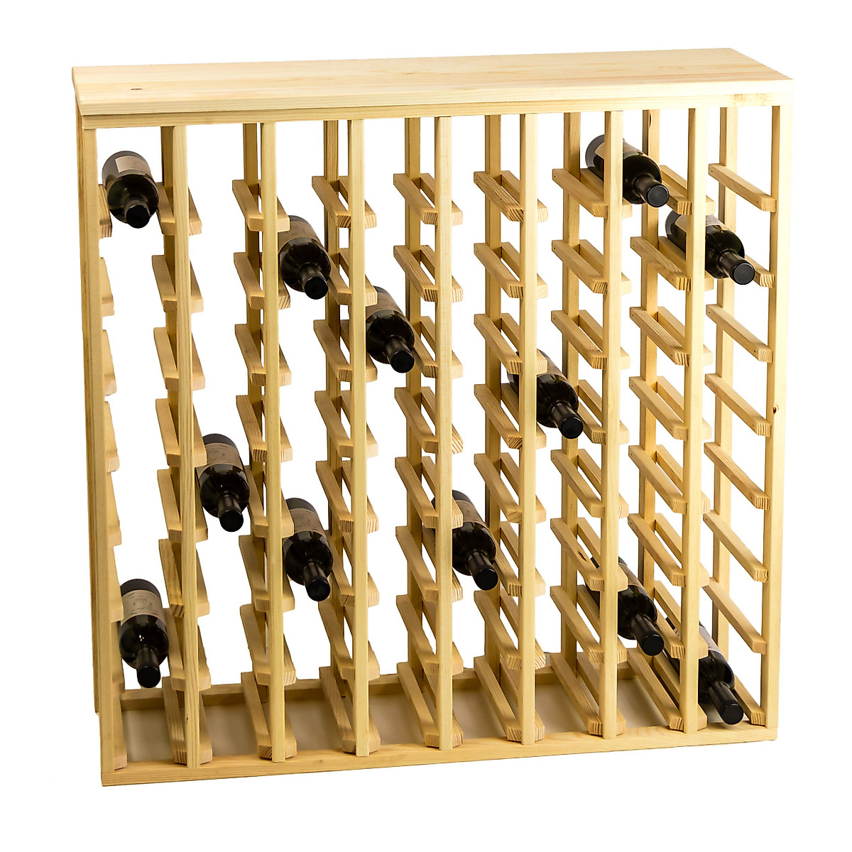 Creekside 64 Bottle Table Wine Rack (Pine) by Creekside - Exclusive 12 inch deep design conceals entire wine bottles. Hand-sanded to perfection!, Pine