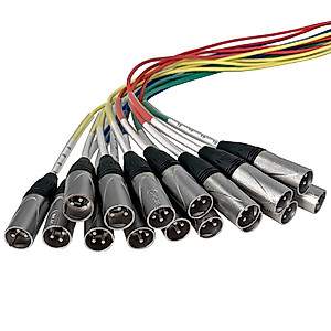 Seismic Audio - SARMSS-16x310-16 Channel XLR TRS Combo Splitter Snake Cable - 3' and 10' XLR Trunks