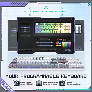 Wireless Mechanical Keyboard, Triple Mode 2.4G/USB-C/Bluetooth Gaming Keyboard, 104 Keys Programmable, Customize RGB Backlit, Red Switch, Bicolor PBT Keycaps, Rechargeable Wired Keyboard for Laptop PC