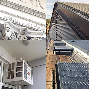 Flexible Stainless Bird Spikes with Plastic Base, Pigeon Fence (5 Feet Coverage 3 Strips)