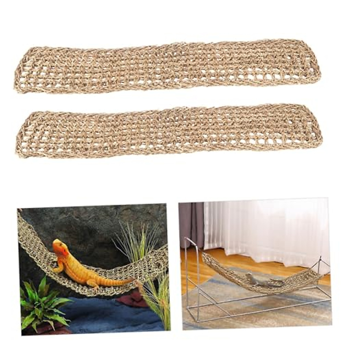 NOLITOY 4 Pcs Climbing Pet Hammock Lizard Hanging Beds Lizards Hammocks Bearded Dragon Tank Accessories Reptile Lizard Lounger Pet Seagrass Cushions Reptile Hammock Reptile Lizard Hammocks