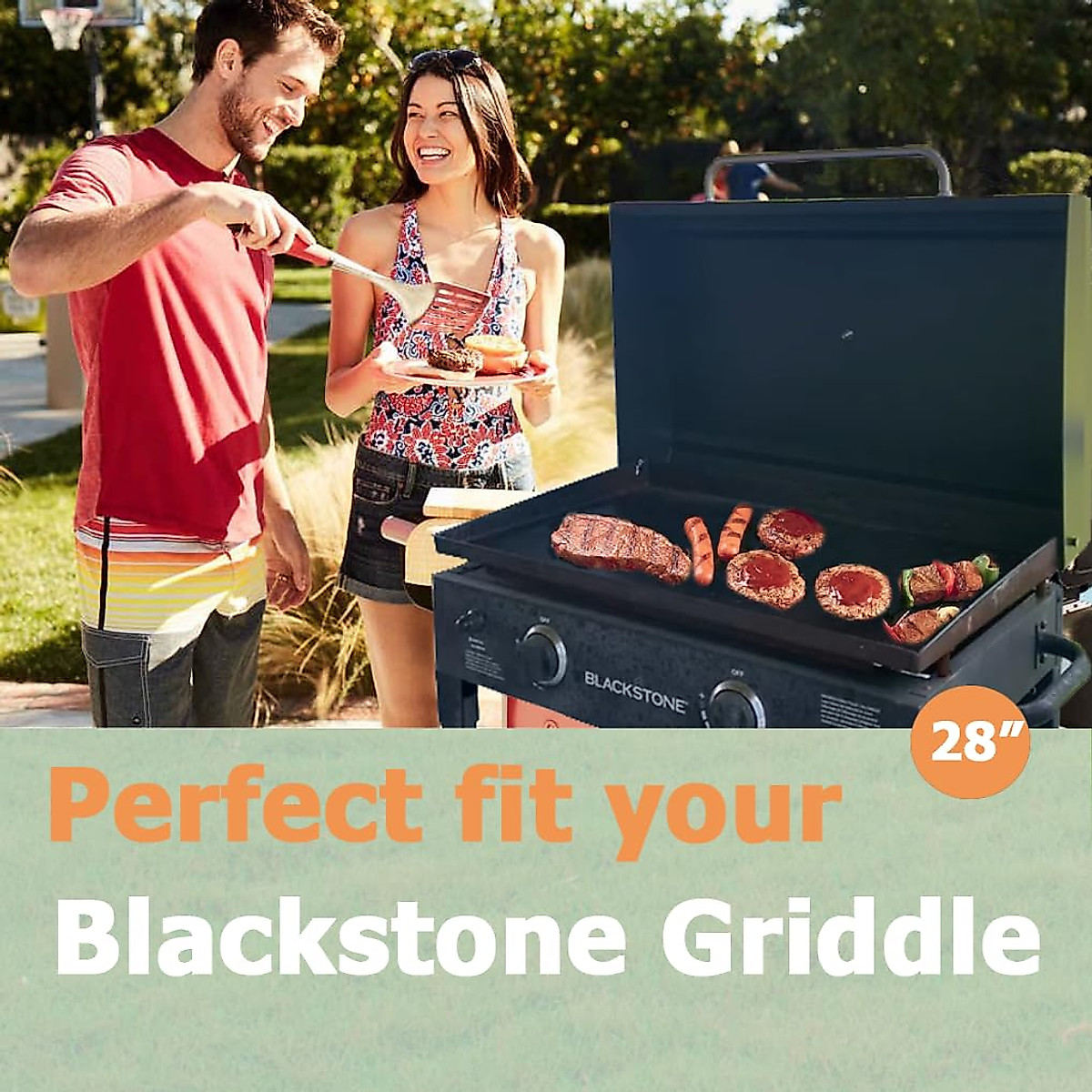 28" Hard Cover Hood with Handle and Temperature Gauge for Blackstone 28 Inch Griddle,1517 1853 1885 1605 1803 1839 1856 1924 1983 2094 2145 2137 5003 Griddle Hood