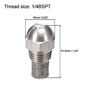 uxcell Mist Nozzle - 1/4BSPT 0.2mm Orifice Dia 304 Stainless Steel Fine Atomizing Spray Tip