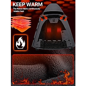 FREE SOLDIER Men's Waterproof Ski Snow Jacket Fleece Lined Warm Winter Rain Jacket with Hood Fully Taped Seams(Charcoal Gray,M)