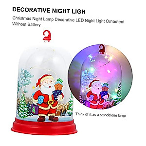 Gadpiparty Christmas Glow Night Lights Christmas Snow Globes Mini Christmas Tree Kids Decor Christmas Candle Lantern Xmas Party Bag Filler Light up Snow Globe Lantern Xmas Table Lamp Desktop