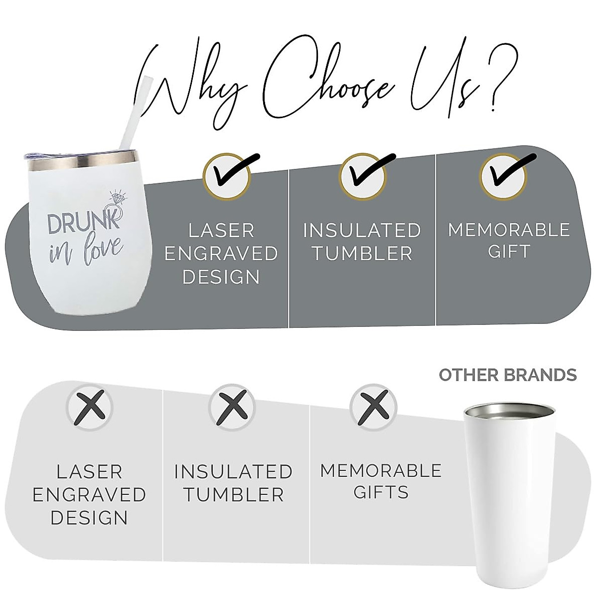 Drunk In Love Bride Cup Stainless Steel 12oz Bride Tumbler with Lid and straw! Perfect Bride Wine Tumbler Engagement Gift for the Future Bride, Bride Wine Glass Bachelorette, Gifts for the Bride