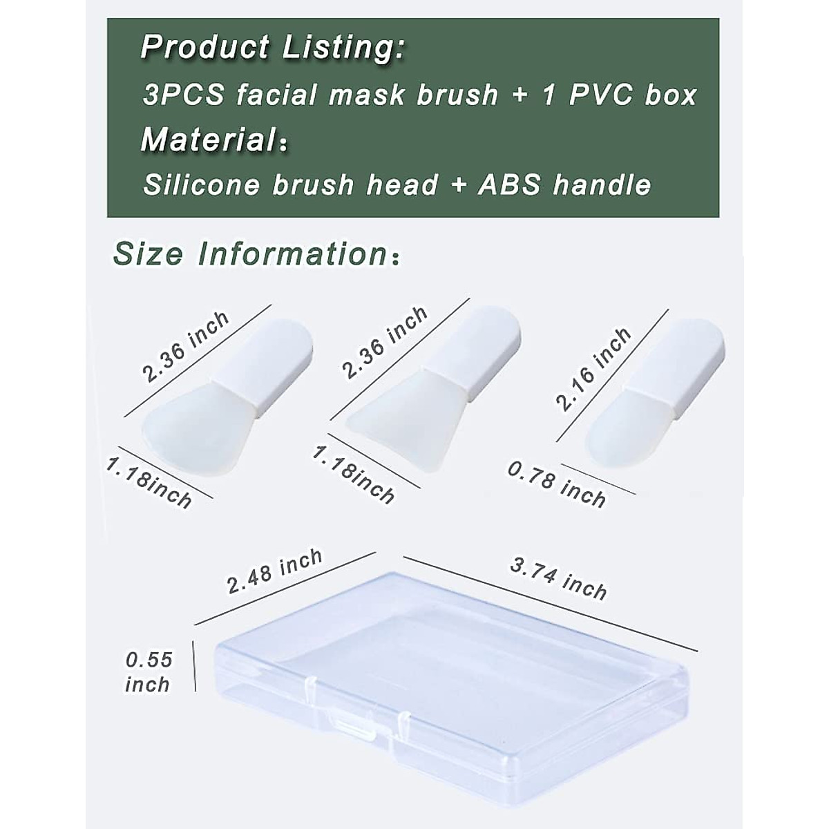 Face Mask Applicator Brushes, Mini Makeup Spatula Portable Beauty Tools Set for Facial Mud, Cosmetic Mask, Facial Clay, Eye Mask, Body Lotion, Body Butter, Serum, Cream. 3PCS Soft Silicone Brush Suit