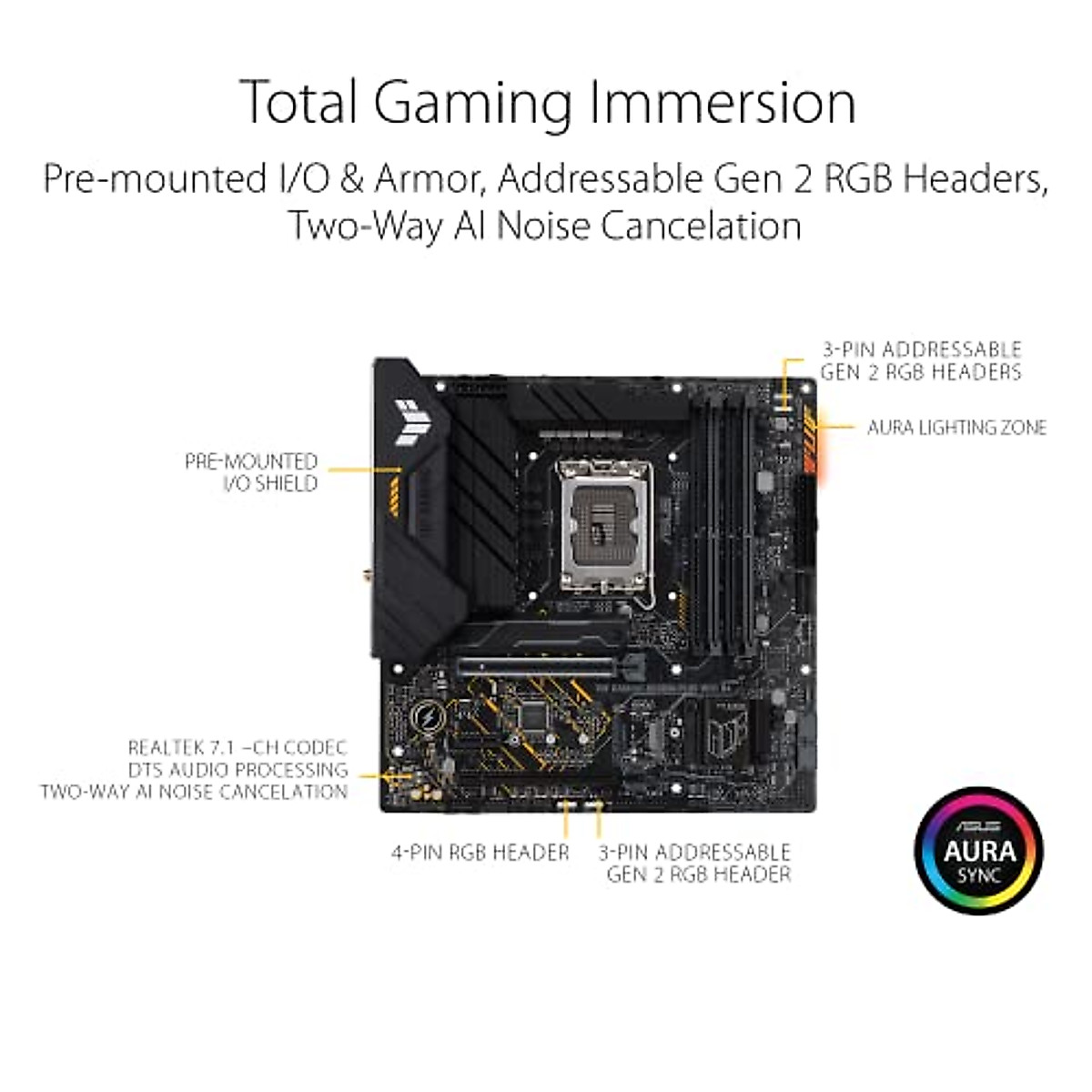 ASUS TUF B660M-PLUS WiFi D4 LGA 1700(Intel 12th Gen) mATX Gaming Motherboard (PCIe 5.0,DDR4,2xPCIe 4.0 M.2 Slots,WiFi 6,2.5 Gb LAN,Front USB 3.2 Gen 1 Type-C,Two-Way AI Noise Cancelation)
