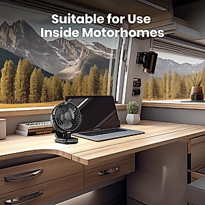 TOPK Portable Clip on Fan, 5000mAh Small Rechargeable Fan, Battery Operated, 4 Speeds, 720° Rotation, Ultra-Quiet, Personal Cooling Desk Fan for Bedroom/Office/Stroller/Golf/Library/Travel/Camping