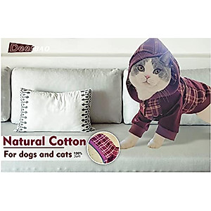 DeerBAO Puppy Plaid Hoodie pet Clothing cat Hoodie Fashionable and Cute for Small Dogs Small Cats (Small)