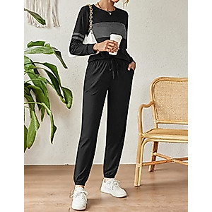 Ekouaer Jogging Suits for Women,Women's Tracksuit Crewneck Pajama Sets Lounge Sets Two Piece Casual Outfits Sweatsuits sets