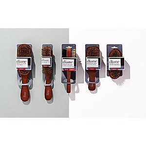 Diane Premium 100% Boar Bristle Military Wave Brush for Men and Barbers, Medium-Firm Bristles for Thick Coarse Hair, Detangling, Smoothing