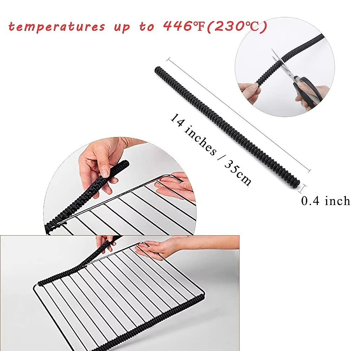 2 Pack Oven Liner Mat + 2 Oven Rack Edge Protector Guard,Heavy Duty&Non Stick Oven Liners For Electric Grill Gas-Keep Oven Clean,Silicone Oven Rack Shields-Protect Hands Against Burns And Scars,Black