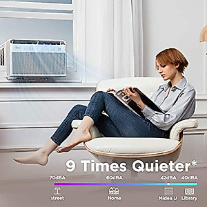 Midea U Inverter Window Air Conditioner 8,000BTU, The First U-Shaped AC with Open Window Flexibility, Robust Installation,Extreme Quiet, 35% Energy Saving, WiFi,Alexa,Remote, Bracket Included (Renewed)