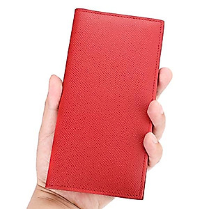 GintaXen Slim Leather ID/Credit Card Holder Long Wallet with RFID Blocking - Red