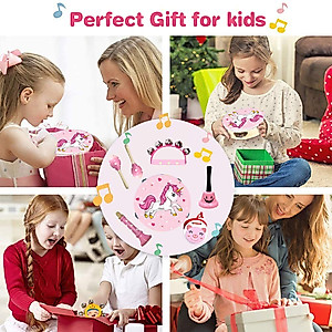 Kids Musical Instruments Sets, 12pcs Wooden Percussion Instruments Toys Tambourine Xylophone for Kids Playing Preschool Education, Early Learning Musical Toys for Boys Girls Gift (Pink)