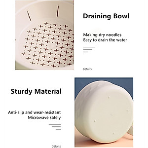 Ramen Cooker Ramen Bowl Set with Chopsticks Microwave Noodle College Dorm Room Essentials for Girls for Boys Apartment -White