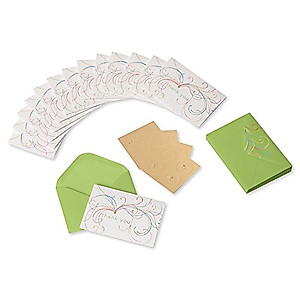 Papyrus Thank You Cards with Envelopes, Swirl Glitter (14-Count)