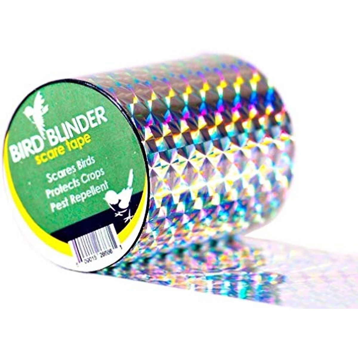 BIRD BLINDER The Original Bird Repellent Scare Tape - Bird Deterrent Tape (Diamond) - Scare Birds Away - Geese, Pigeon, Duck, Woodpecker - 147 Feet x 2-Inch Deterrent
