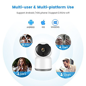 Baby Monitor Camera, 3MP Indoor Wireless Security Camera for Home, WiFi Pet Camera for Dog and Cat, 2 Way Audio, Night Vision, Humanoid Detection Alarm, Tuya Baby Monitor Camera, (PG-Q5E)